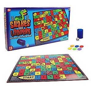 Snakes and Ladders Board Game for All Ages - Fun Family Games Snakes and Ladders for 2-6 Players