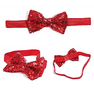 OAISNIT Baby Girl Mary Jane Flats Sparkly Soft Infant Princess Dress Crib Shoes with Headband