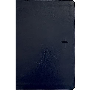 NLT Compact Giant Print Bible, Filament Enabled (LeatherLike, Navy Blue Cross, Red Letter)