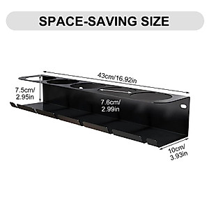 Fepinc 2 Pack 5 Hole Spray Can Organizer Can Holder, 17in Metal Spray Can Holder Rack Wall Mount Tool Shelf Organizer for Workshop, Shed, Garage, Home (2)