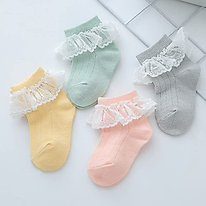 QandSweet Newborn Girls' Socks Baby Ankle Sock for Infant and Toddlers (0-6 Months)
