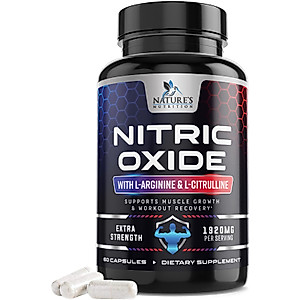 Extra Strength Nitric Oxide Supplement L Arginine 3X Strength - Citrulline Malate, AAKG, Beta Alanine - Premium Muscle Supporting Nitric Oxide Booster for Strength & Energy Supplements - 60 Capsules