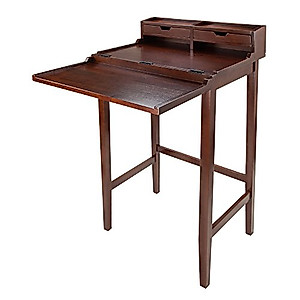 Winsome Brighton High Desk with 2-Drawer, Brown