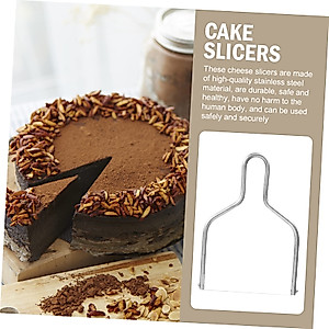 FELTECHELECTR 2pcs Goose Liver Splitter Cheese Slicers Manual Cheese Grater Kitchen Wire Cutter Raclette Butter Steel Slicing Cutter Cheesecake Slicer Butter Wire Cutter Silver Stainless Steel