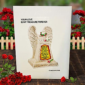 CT DISCOUNT STORE Angel Garden Statues Sympathy Gift -Cementary Decoration, Memorial Statue for Home Garden -Express Your Sympathy with Condolence Gilfs, Berreavement Gifts (Ivory Weeping Angel)