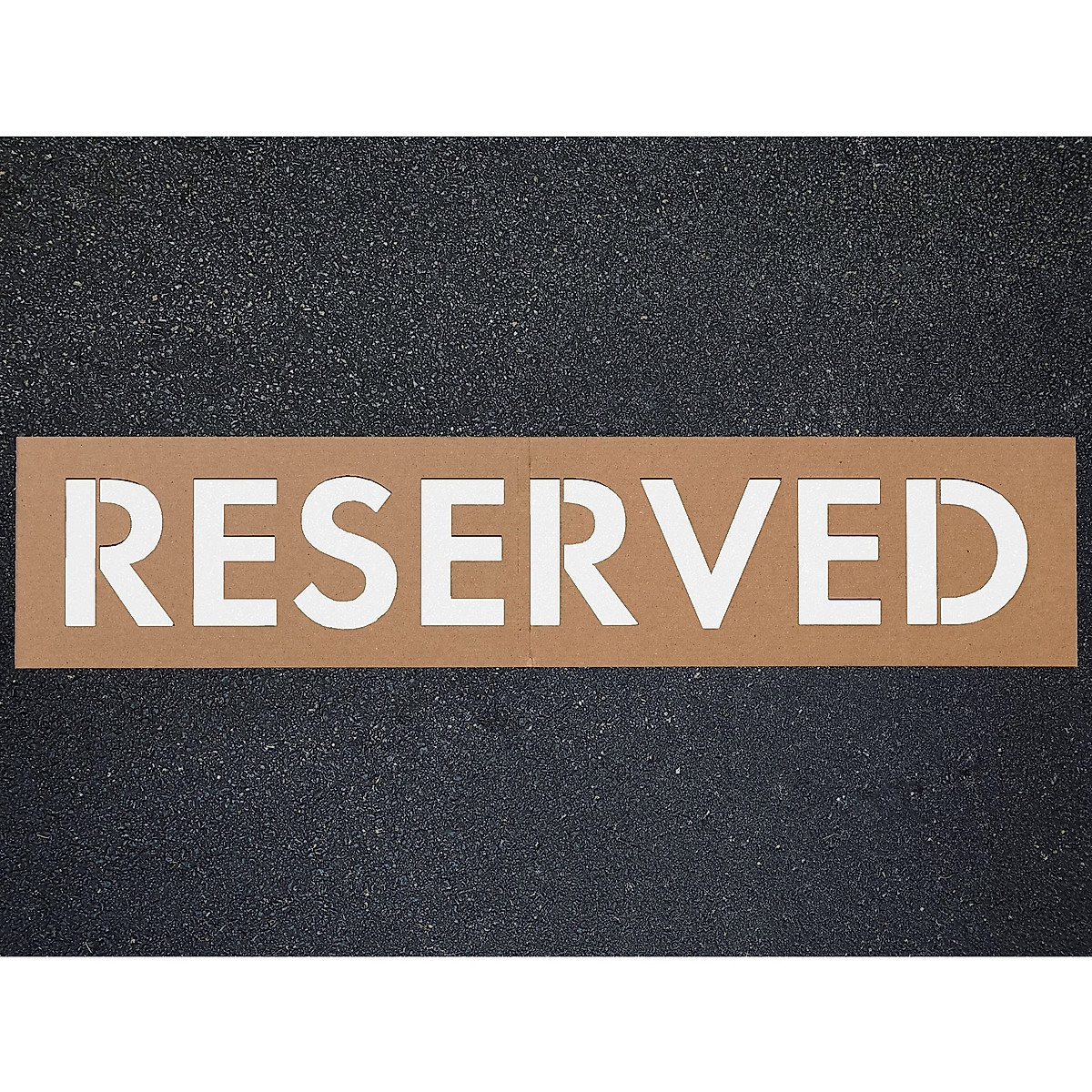 APS 12" RESERVED Parking Stencil for Parking Lot | Reserved Stencil for Parking Lot Pavement Markings | Reserved Parking Lot Stencils for Painting | Made in USA w/Recycled Reusable Cardboard