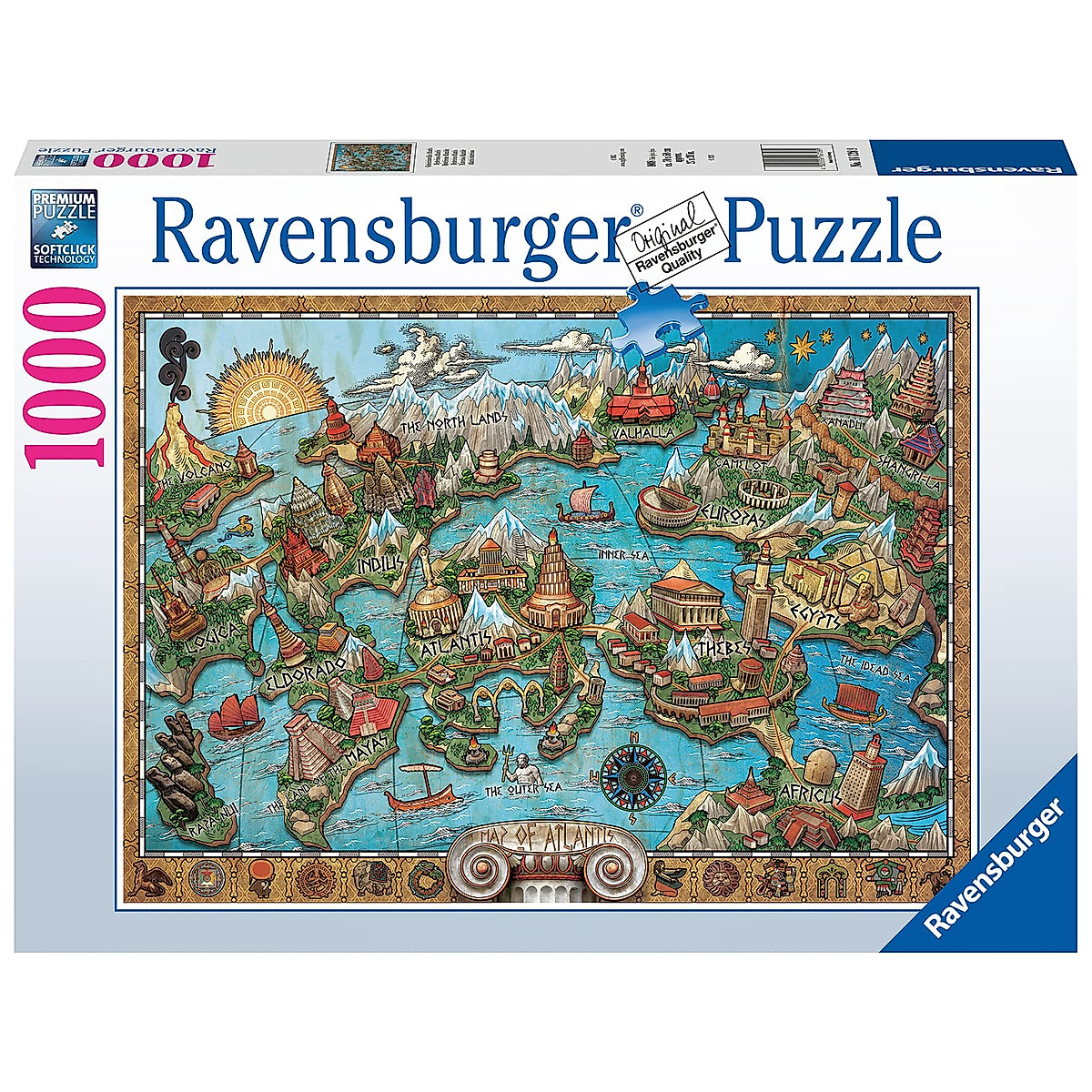 Ravensburger Mysterious Atlantis 1000 Piece Jigsaw Puzzle - Journey Into Legends | Unique Softclick Technology | Vibrant, Glare-Free & Durable | Ideal for Relaxation & Gifting | FSC Certified