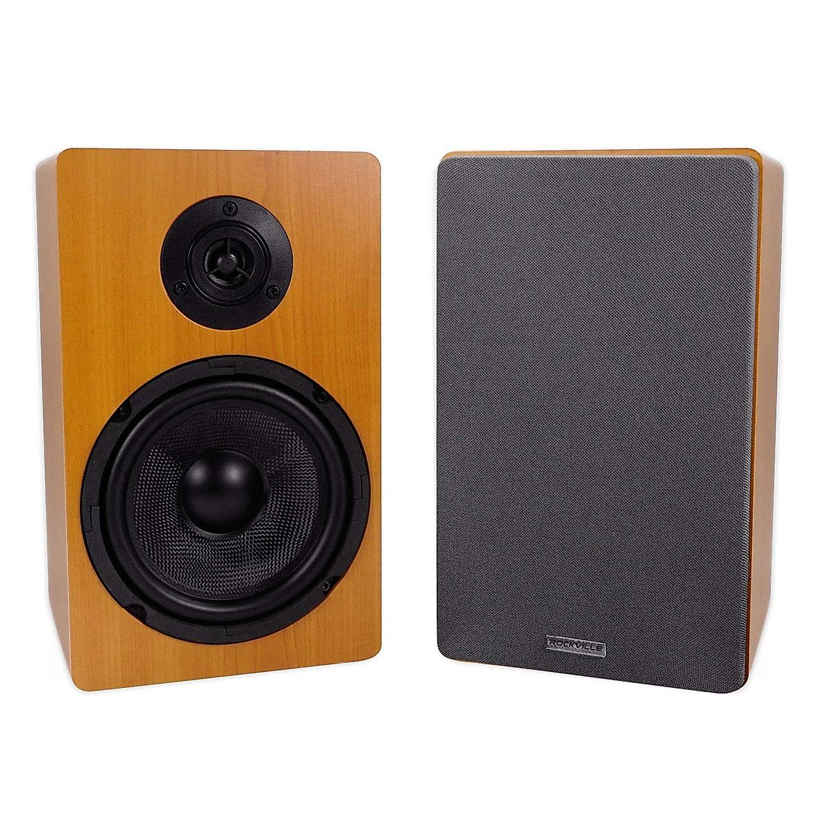 Rockville (2) RockShelf 68C 400w Wood 6.5"" Home Theater Bookshelf Speakers/8 Ohm, ROCKSHELF 68C V2