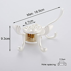 Clothes Hook,Wall Hooks Folding Heavy Duty Screw in Bathroom Coat Hooks Swivel Modern Metal Wall Mounted for Entry Kitchen Hanging Towel Hat Pack Bag Key Holder Organizer Rack, Bronze (Color : White