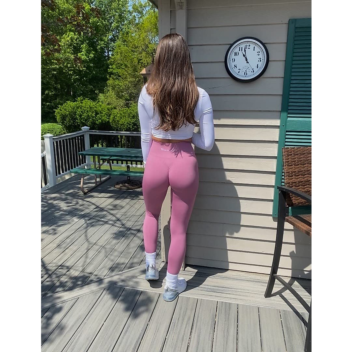 Sunzel Scrunch Butt Lifting Leggings Women High Waisted Seamless Workout Leggings Gym Tights Tummy Control Yoga Pants Bordeaux