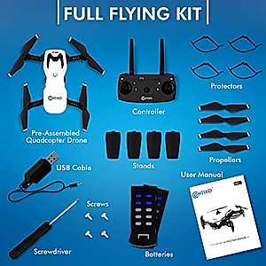 Contixo F16 FPV Drone with Camera for Kids - 2.4G RC Quadcopter Drones for Kids and Beginners with 6-Axis Gyro, 1080P HD Camera, Follow Me Mode, Gesture Control, Headless Mode, WiFi, 2 Batteries
