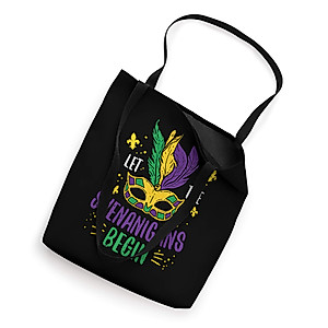 Let The Shenanigans Begin Jester Funny Mardi Gras Carnival Tote Bag
