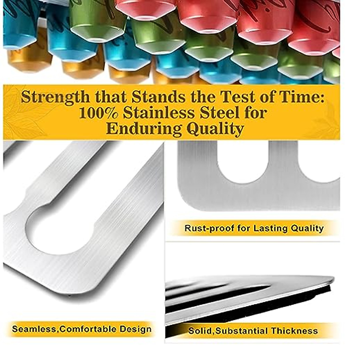 Coffee Capsule Holder, Large Capacity Coffee Capsule Stand Foam Bonding Pads Technology Save Space Capsule Organize Container for Home Hotel or Office