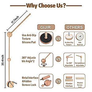 Wooden Baby Crib Mobile Arm, Adjustable Mobile Holder for Crib and Desk Rotating Baby Mobile Hanger Nursery Decoration (3 Modes)