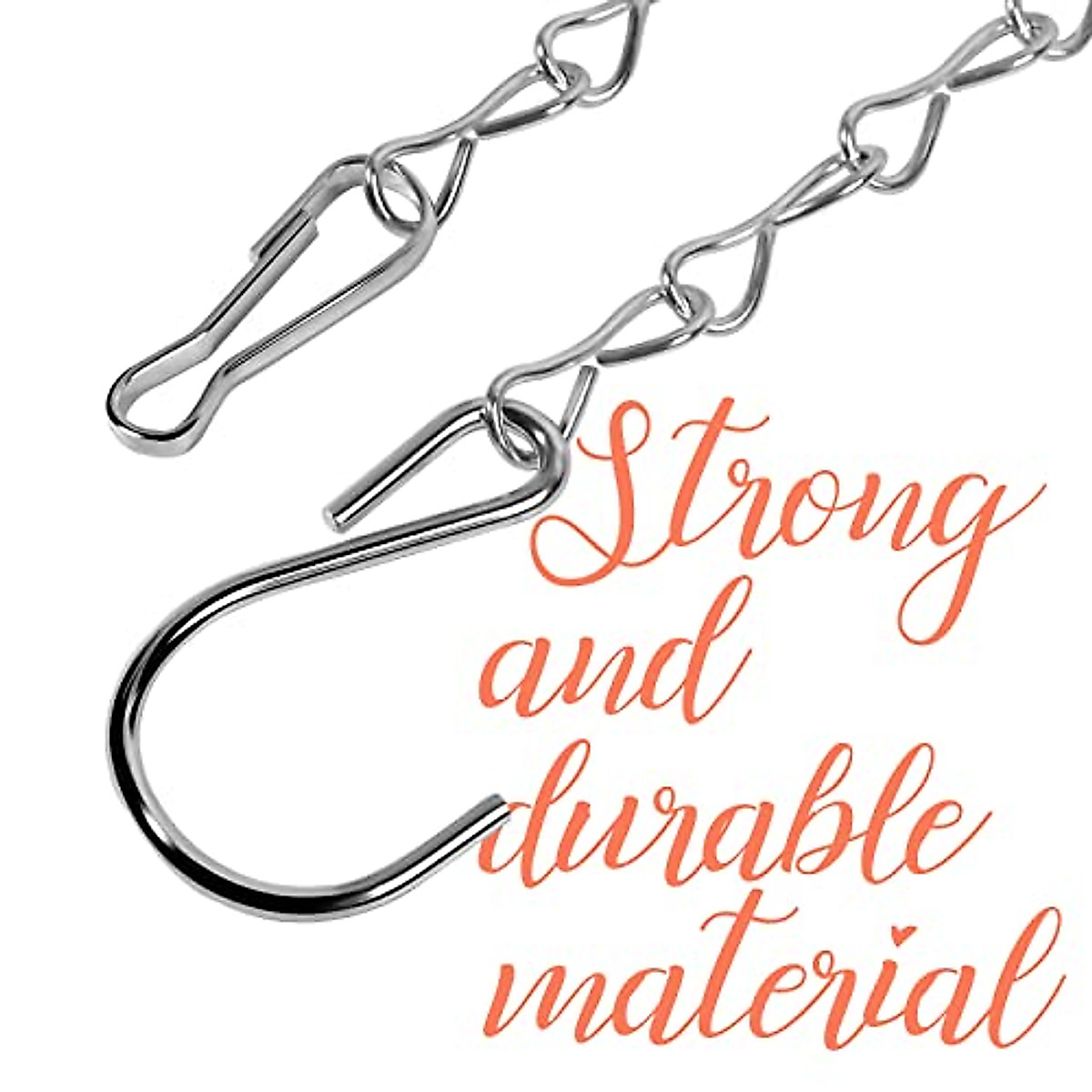 Teenitor 8 Pieces Plants, Bird Feeders, Lanterns and Ornaments, 4 pieces 35 Inch and 4 pieces 9.5 Inch Hanging Chain with Hooks, Decorative Chains for Hanging