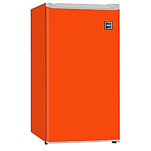 ARCTIC CHEF Mini Refrigerator-Freezer Compartment-Adjustable Thermostat Control-Reversible Doors-Ideal for Dorm, Office, RV, Garage, Apartment-ORANGE, 3.2 CU.FT
