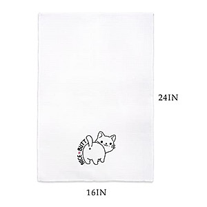 QODUNG Cute Smiling Cat Kitty Soft Absorbent Hand Bathroom Towel 16x24 Inch,Funny Cat Decorative Absorbent Drying Cloth Hand Towels Tea Towels for Bathroom Kitchen,Cat Lovers Girls Gifts