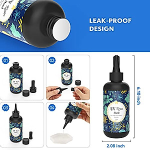 UV Resin - Wayin 200g Upgrade Ultraviolet Epoxy Resin Non-Toxic Crystal Clear Hard Glue Solar Cure Sunlight Activated Resin for Handmade Jewelry, DIY Craft Decoration, Casting and Coating