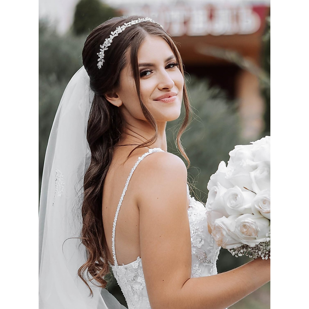 SWEETV Crystal Hair Vine and Headpiece - Bridal Hair Accessories for Women and Girls, Silver