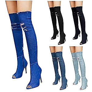 ankle cowboy boots for women, the fashion high high over open spring heel heel tight jeans toe fall knee boots cowgirl boots cow print high heel cowgirl boots