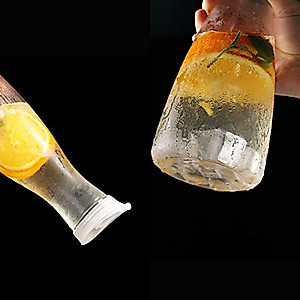 Carafes Pitchers With Lid,Clear Plastic Water Pitcher Or Beverage Drink Dispenser Jug For Cold Brew,Juice,Iced Tea, Coffee,Mimosa Bar（20 oz)