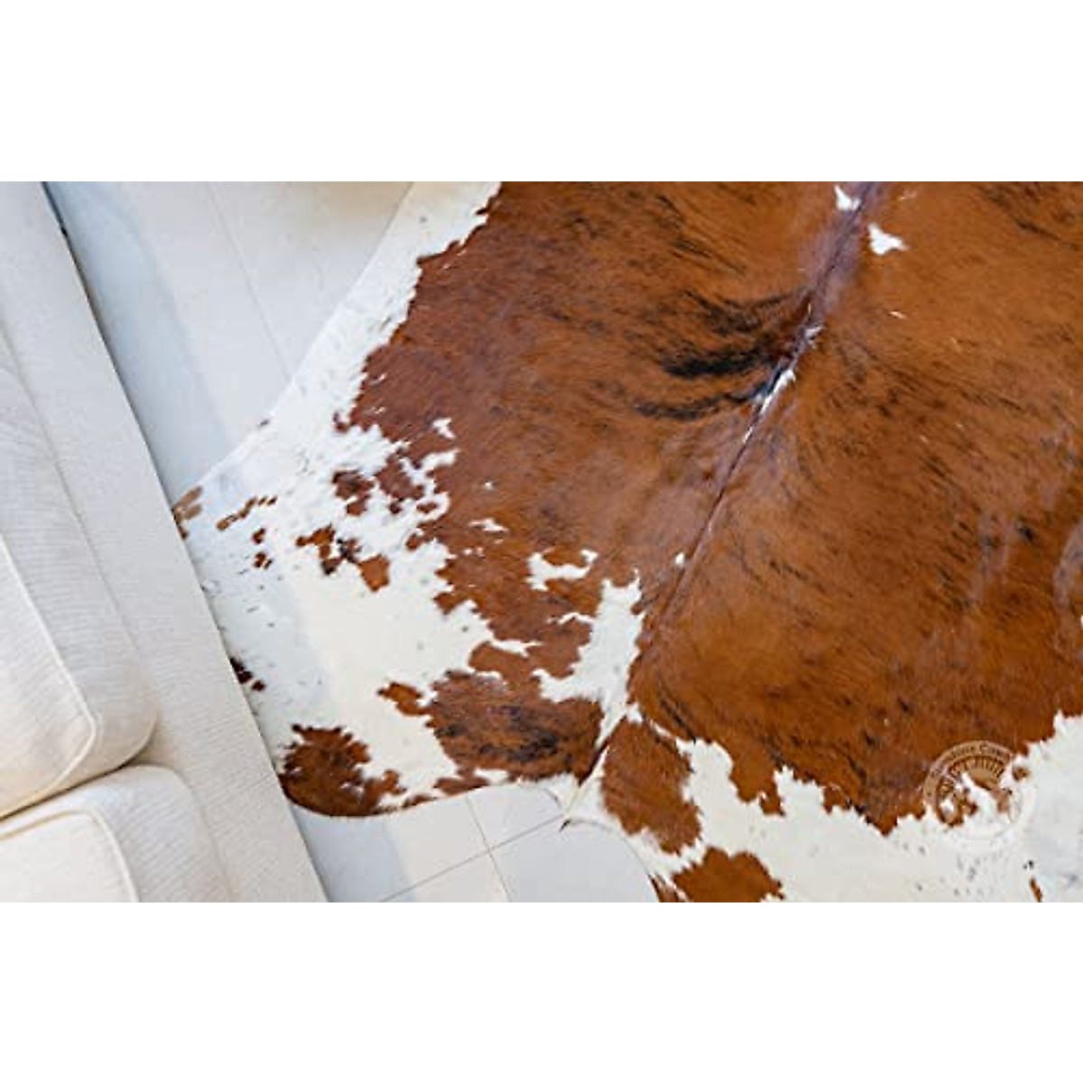 Genuine Brindle Tricolor Cowhide Rug XL 6 x 7-8 ft. 180 x 220 cm