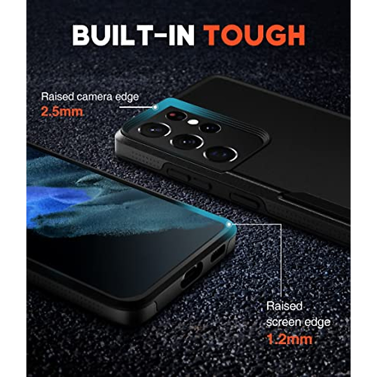 NTG [1st Generation Designed for Samsung S21 Ultra Case(Not for S21 6.2&S21 Plus), Heavy-Duty Tough Rugged Lightweight Slim Shockproof Protective Case for Samsung Galaxy S21 Ultra 6.8 Inch, Black