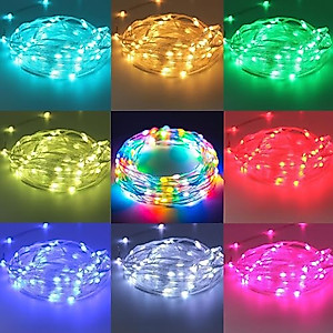 Super RGB Smart Fairy String Lights, 33Ft Usb DIY Twinkle Lights w/Remote & App Controlled, music sync,12 Modes, Multicolor & Warm White for Bedroom, Christmas, Parties,Wedding,Centerpiece, Decoration