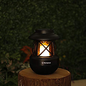 Westinghouse Solar Outdoor Bluetooth Speaker with Light, Rechargeable Atmosphere LED Table Lamp, Weather Resistant Decorative Candle Lantern with Speaker for Garden Yard Patio Porch Housewarming Gifts