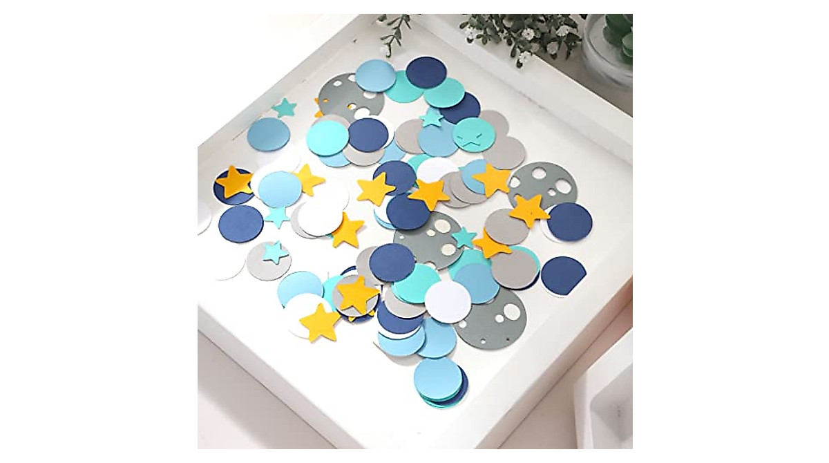 VAVAYAO Space-Themed First Birthday Confetti Kit for Celebrations