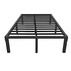 MAF 14 Inch Metal Platform King Bed Frame, Heavy Duty Black Bed Frame with Steel Slats Support, No Box Spring Needed, Noise Free, Easy Assembly