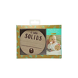 Kate & Milo Firsts Milestone Photo Prop Cards, Baby’s First Year Milestone Markers Discs, Double Sided Photo Prop Milestone Discs, Light Wood