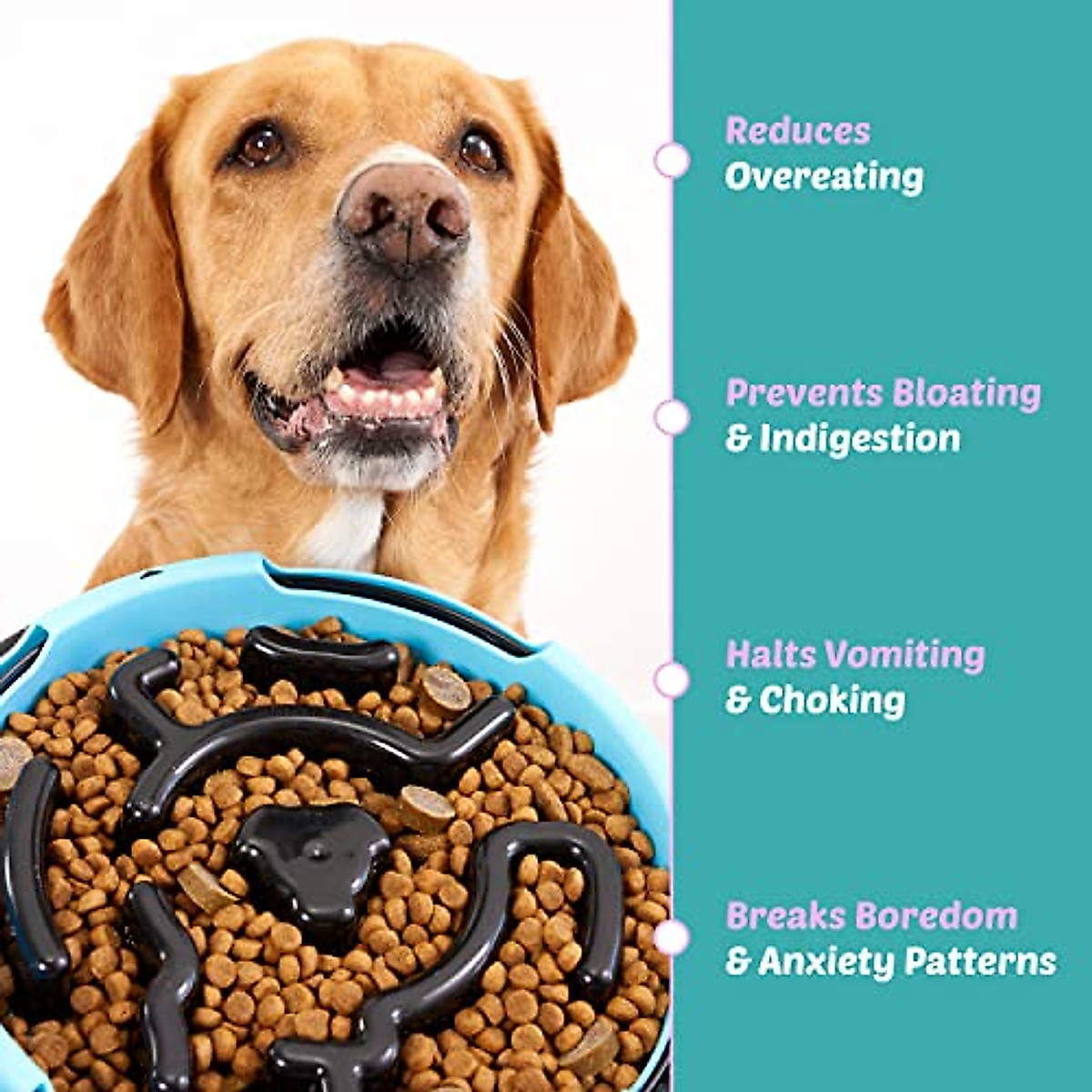 Paw Place Adjustable Dog Bowls Large Breed - Dog Bowl Slow Feeder Slow Eating Dog Bowl Slow Feed Dog Bowl Slow Dog Feeder Bowl