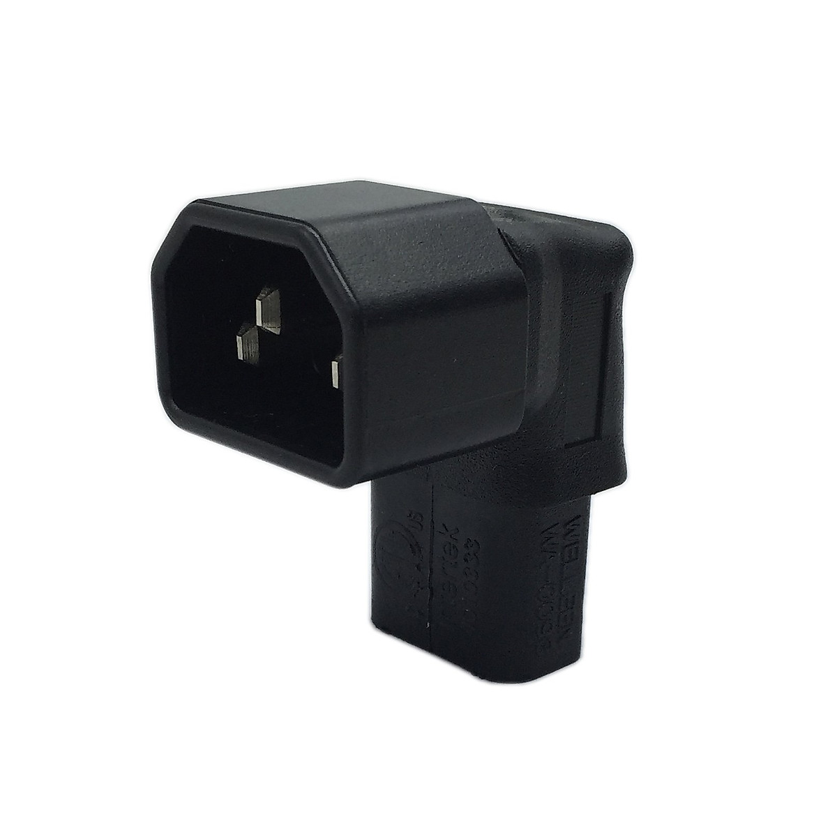 CERRXIAN Down Angle IEC 320 C14 3 Pin Male to C13 Female PDU PSU UPS Power Extension Adapter Receptacle for LCD LED TV Wall Mount