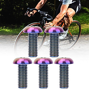 ZPSHYD Bicycle Stem Screw, 5pcs Titanium Alloy Screw Bicycle Water Bottle Cage Bolt Bike Bracket Screw Bicycle Accessory (M5*12 Colorful)