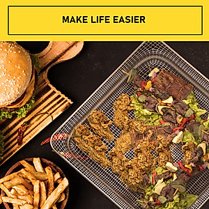 SP101 Air Fry Basket Replacement for Ninja Foodi SP101 Air Fryer Oven, Stainless Steel Air Fryer Basket Accessories for Ninja Foodi SP100, SP101B1, SP101C, 2 Pack