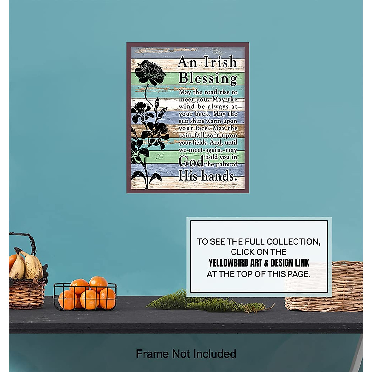 May The Road Rise To Meet You Irish Blessing Wall Decor - Irish Decor - Irish Quotes Wall Decor - Positive Inspirational Quotes Poster Sign Decorations - Sayings for Wall Decor - Uplifting Gifts