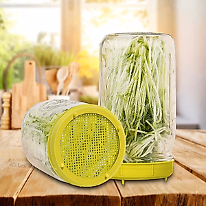 Picowe Plastic Sprouting Lids, Sprouting Jar Strainer Lid, for 86mm Wide Mouth Mason Jars, Canning Jars, Suit for Grow Bean Sprouts, Alfalfa, Salad Sprouts(8 Pack,Yellow)