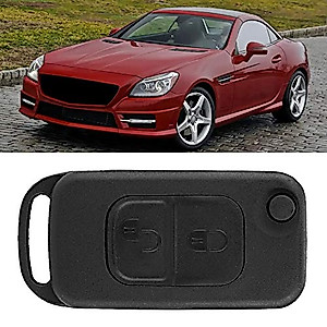 Suuonee Key Fob Case, 2 Button Remote Flip Key Fob Case Shell Cover Fit For SLK Class E113 ACES W168