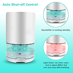 Lexenic 35 oz Dehumidifiers for Home 320 sq ft with Quiet Sleeping Mode,Portable Small Dehumidifier with 7 Color RGB LED Night Light for Rooms, Basements,Bedroom,Bathroom, Garage,Wardrobe,RV,Closet,Storage