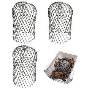 Lainrrew 3 Pcs Gutter Guard 3 Inch Flexible Aluminum Filter Strainer Rain Gutters Strainer Downspout Guard Protection Net Cover Stop Blockage from Leaves & Debris (Style 1)