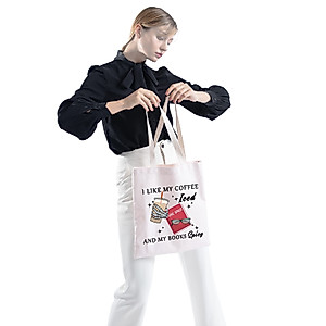 ZJXHPO Spicy Tote Bag Smut Slut Reusable Grocery Shopping Bag Handbag Spicy Literary Smut Reader Shoulder Bag (Coffee Spicy Tote)
