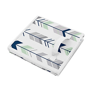 Sweet Jojo Designs Navy Blue, Mint and Grey Woodland Arrow Unisex Boy or Girl Baby Nursery or Kids Room Small Fabric Toy Bin Storage Box Chest for Woodsy Collection