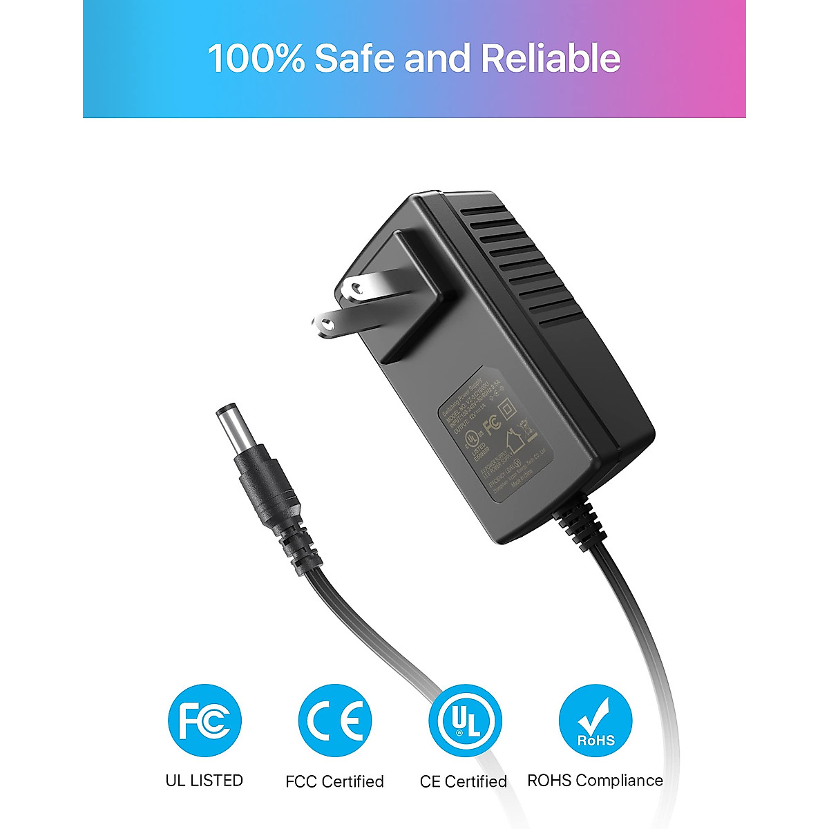 ZOSI DC 12V 1A 1000mA US CCTV Power Supply Adapter 3m Long Power Cords for Home Security Camera Surveillance System