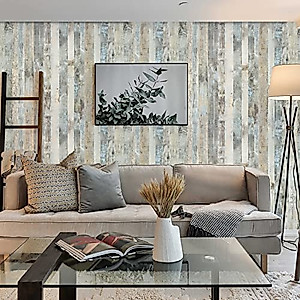 Wood Contact Paper Wood Shiplap Wallpaper Peel and Stick Wood Wallpaper Wood Grain Contact Paper for Cabinets Self-Adhesive Removable Wallpaper Wood Plank Wallpaper Rustic Wood Panel 15.7“ × 197“