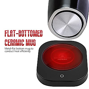 Mug Warmer with Mug Set - HOWAY Coffee Cup Warmer for Desk Auto Shut Off Keeps Tea Warm and Hot, 2 Temperature Settings