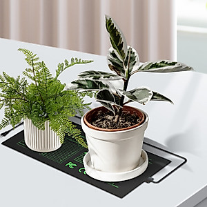 iPower Seedling Heat Mat for Plants with Dual Temperature, Black, 10" x 20.75"&Digital Controller