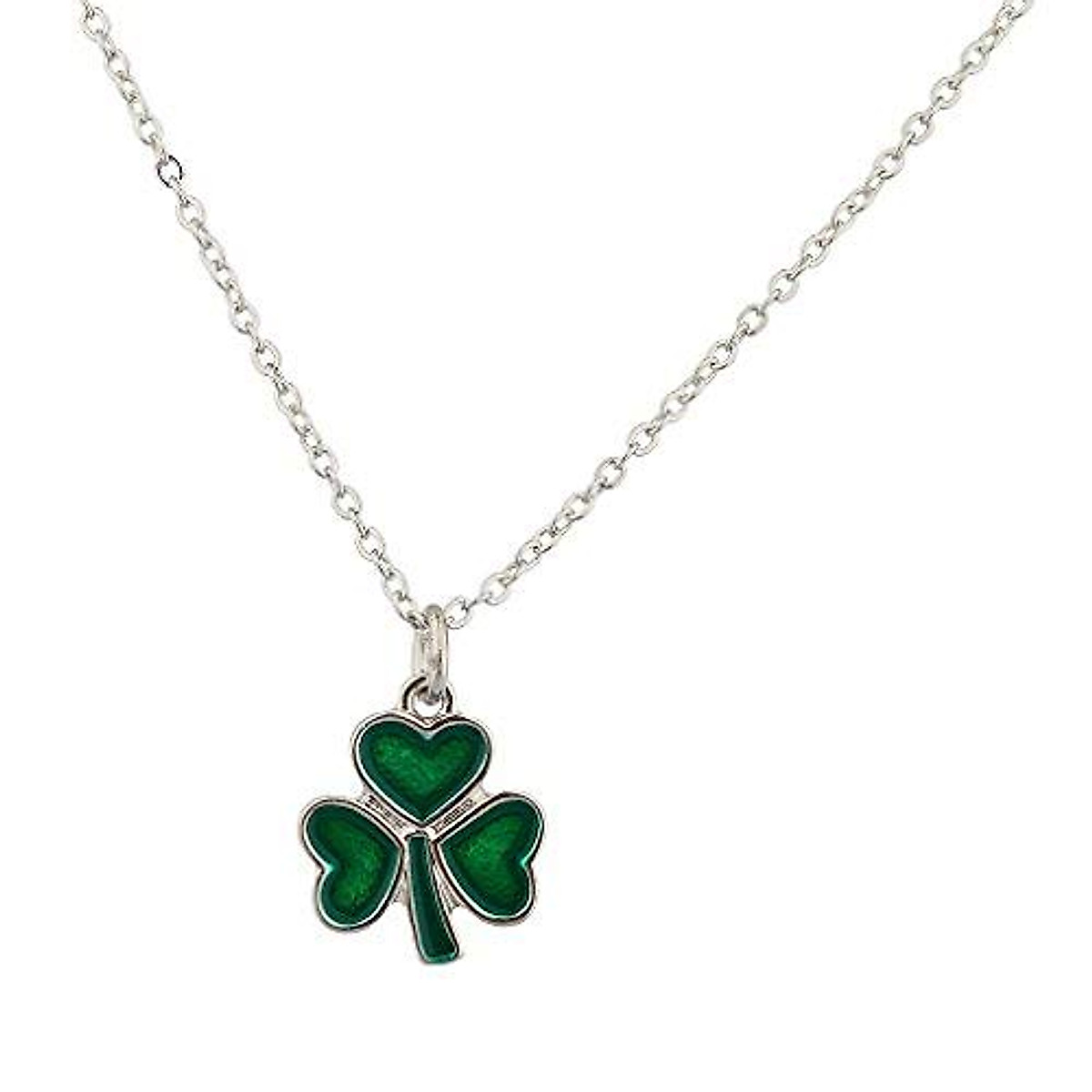 LUX ACCESSORIES Three Leaf Heart Clover Saint St Patricks Day Necklace Matching Earrings