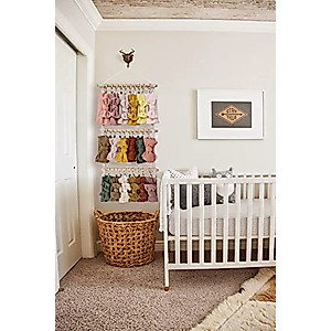 POVETIRE Baby Headband Holder, Hair Bows and Accessories Storage Organizer, Wall Hanging Decor for Nursery Toddler Girls Room (Beige-1)