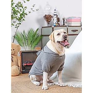 Furryilla Dog Hoodies Dog Sweaters for Small Medium Large Dogs with Leash Hole, Small Medium Large Big Dog Christmas Warm Easy on Sweater Coats Hooded Sweatshirt Fleece Dog Hoodies